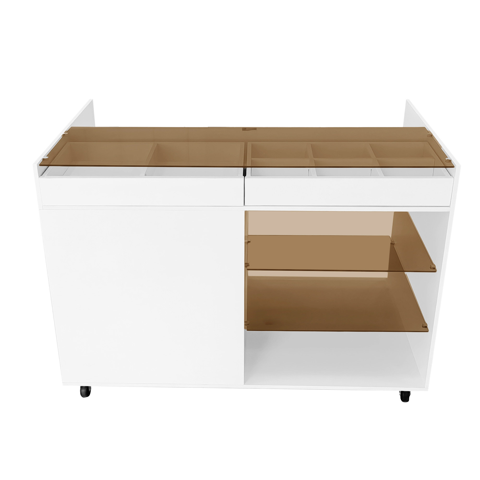 Latitude Run® 43.3" Multi-Functional Storage Island Movable Storage Cabinet Island Vanity ...